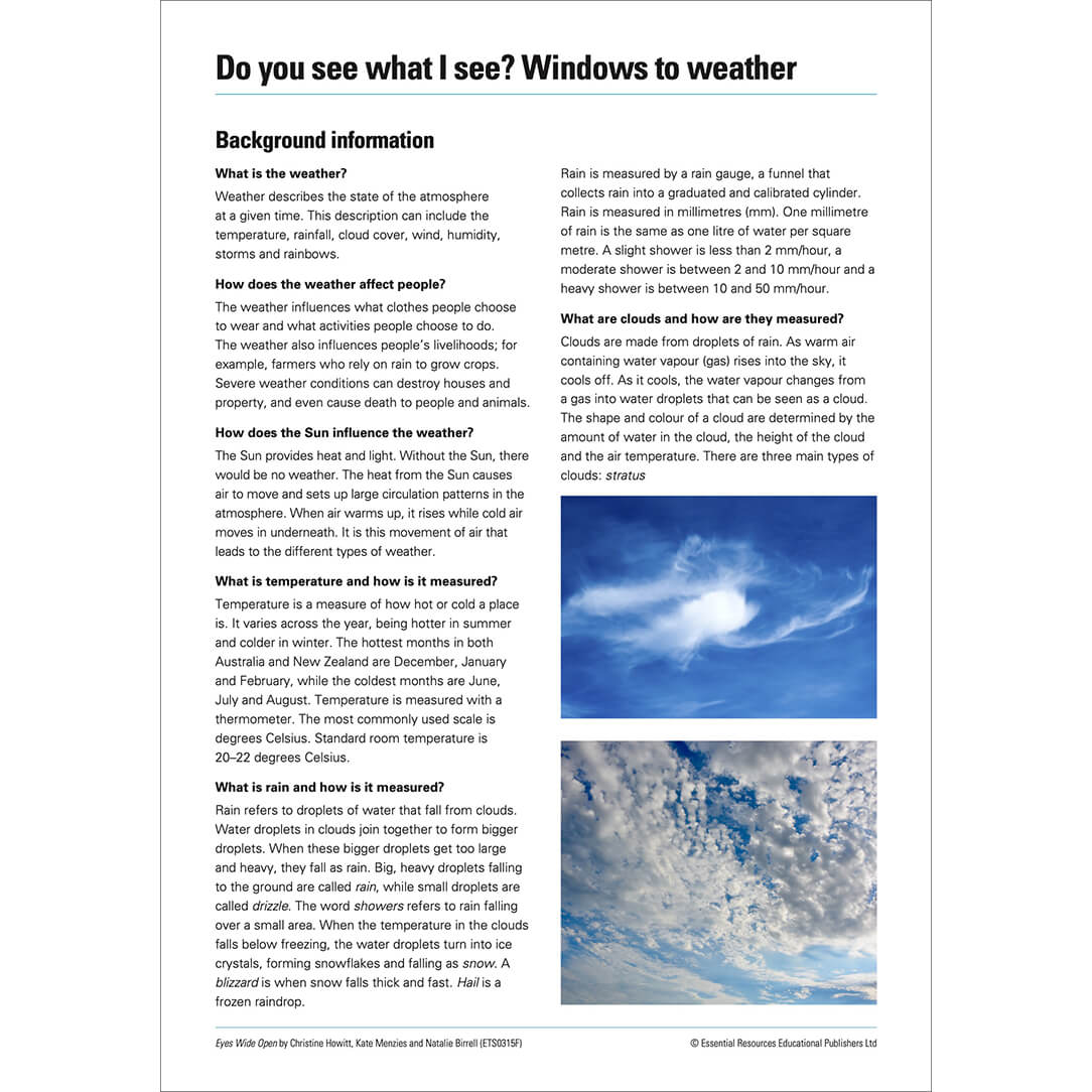 Free downloadable PDF: Windows to Weather | Essential Resources